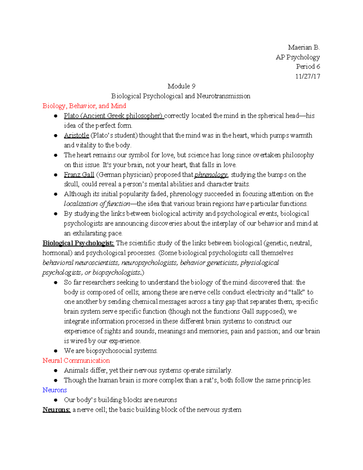 Myer s Psychology for Ap 2nd Edition Modules 9 14 - Maerian B. AP ...