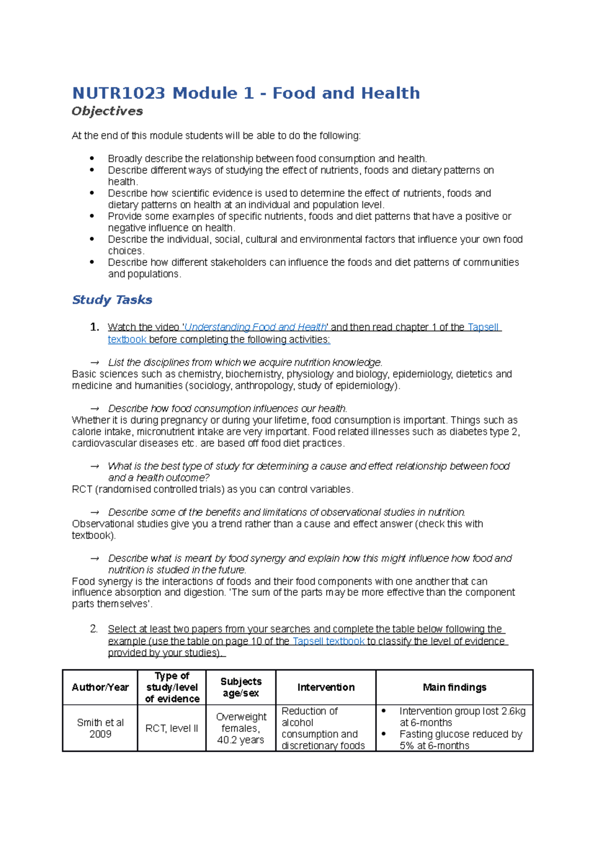 Module 1 Study Guide - Notes from the week 1 tutorial, very ...