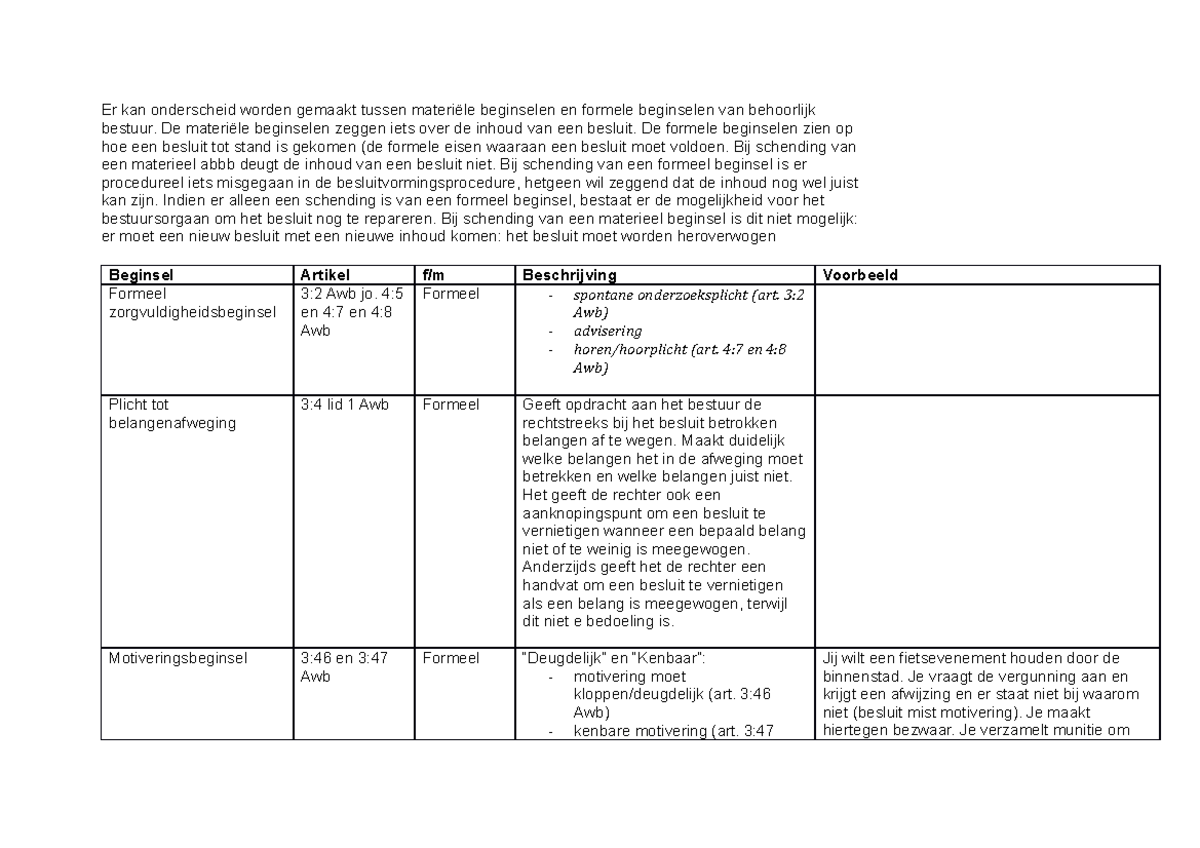 Beginselen - Er kan onderscheid worden gemaakt tussen materiële ...