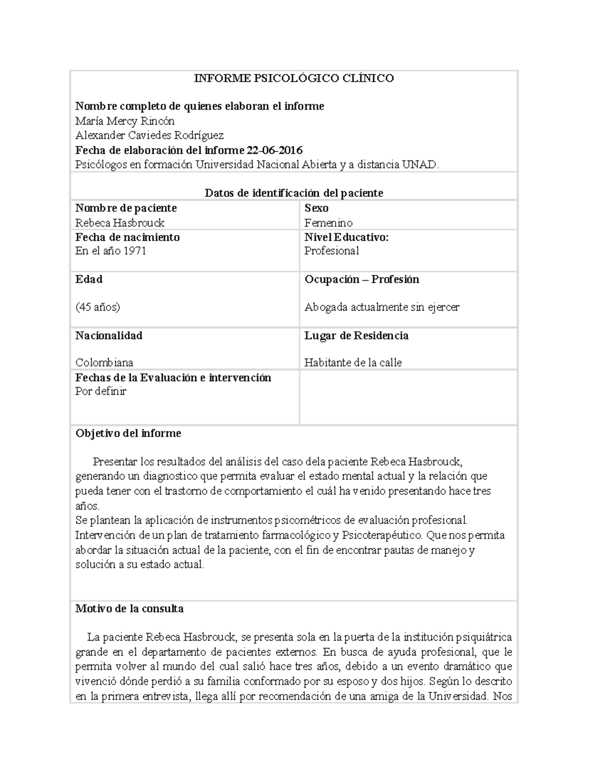 Informe Psicologico Clinico Compress Informe PsicolÓgico ClÍnico 6691