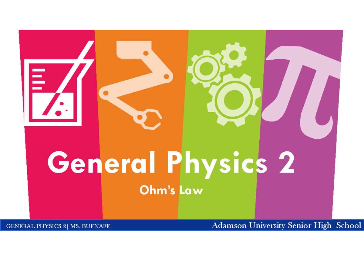 7-PPT-Ohm's Law - Ohms law - General Physics 2 Ohm’s Law Recall 𝔹⃗ 𝔹⃗ ...