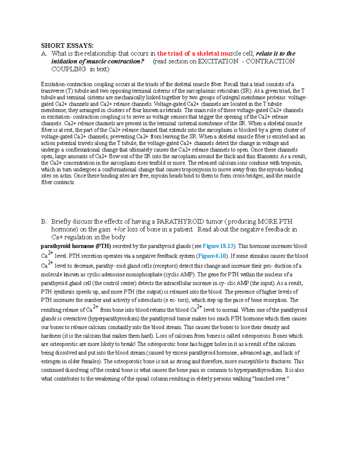 Exam 1 open end - Lecture notes 1-4 - SHORT ESSAYS: A. What is the ...