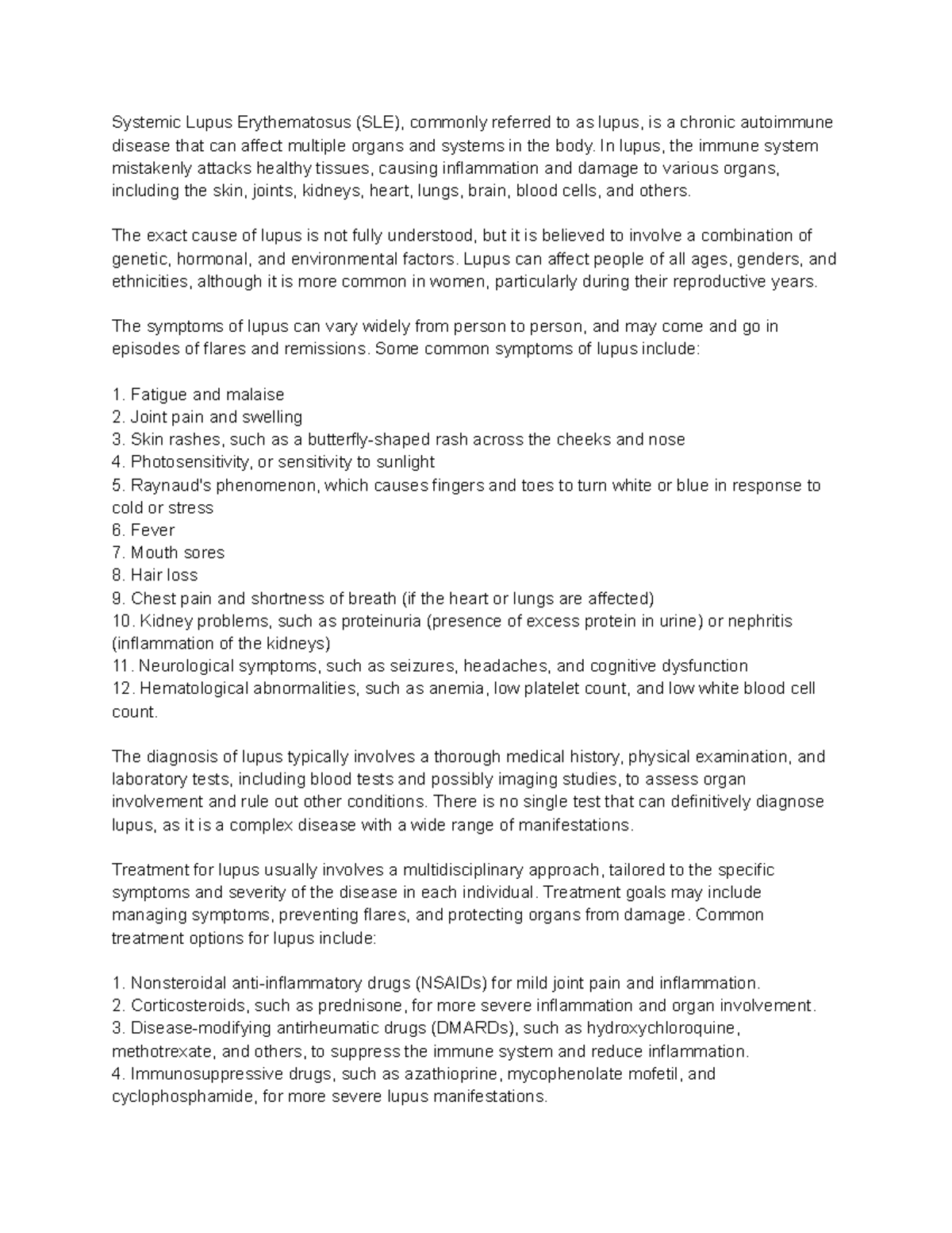 Other 5 - work - Systemic Lupus Erythematosus (SLE), commonly referred ...