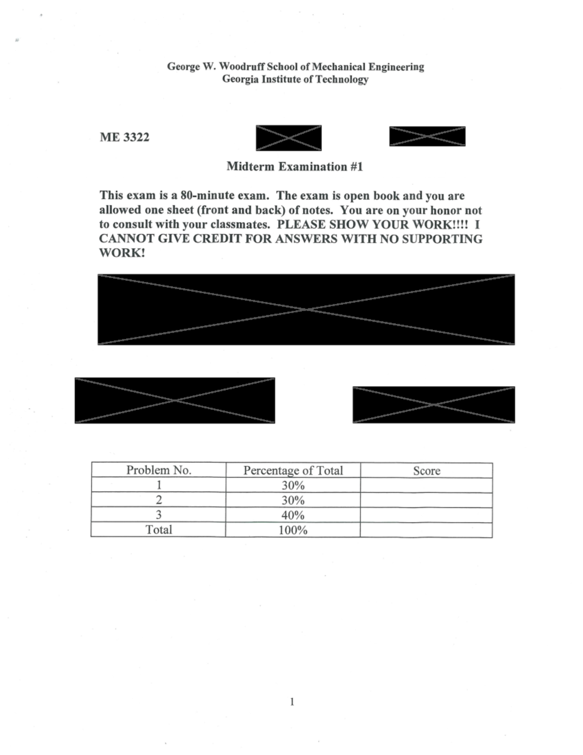 MCHE 3140 Test1 Notes - George W. Woodruff School of Mechanical ...