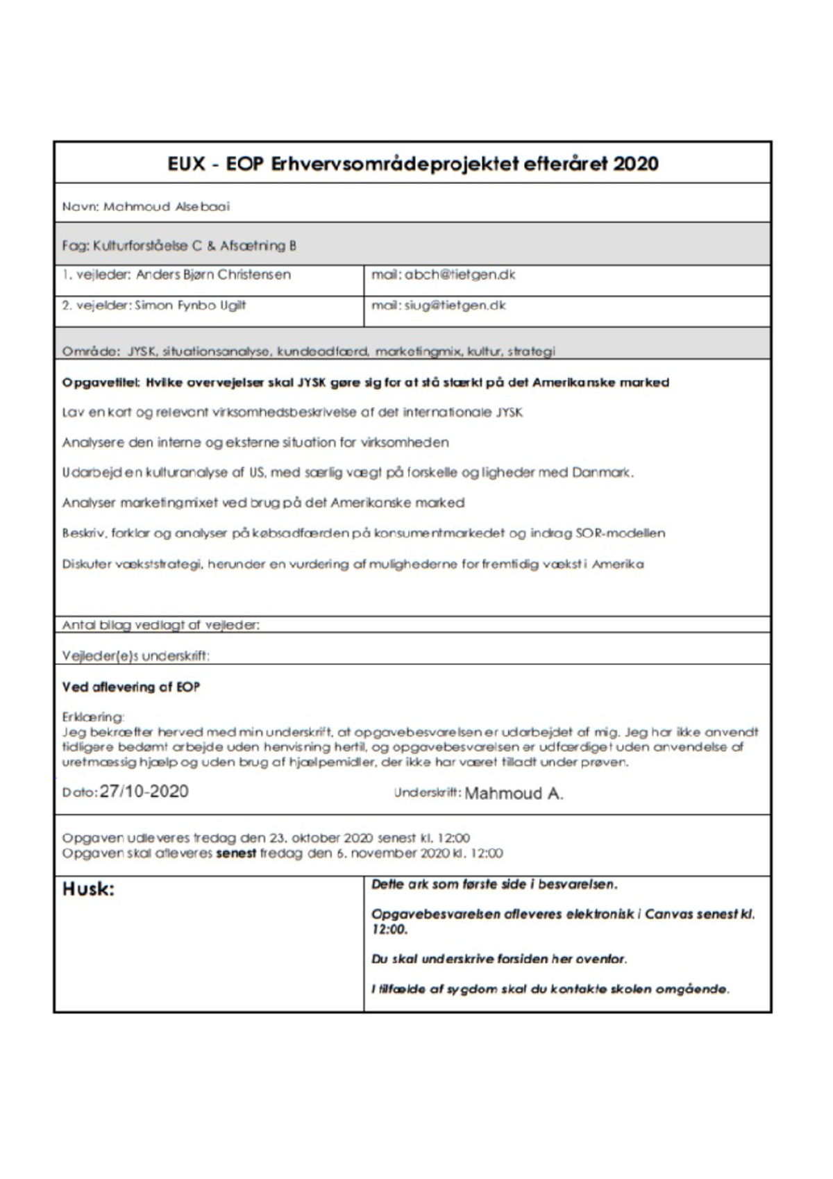 Eop opgave 02-11 - Hvorfor JYSK I USA Jeg har valgt virksomheden JYSK ...