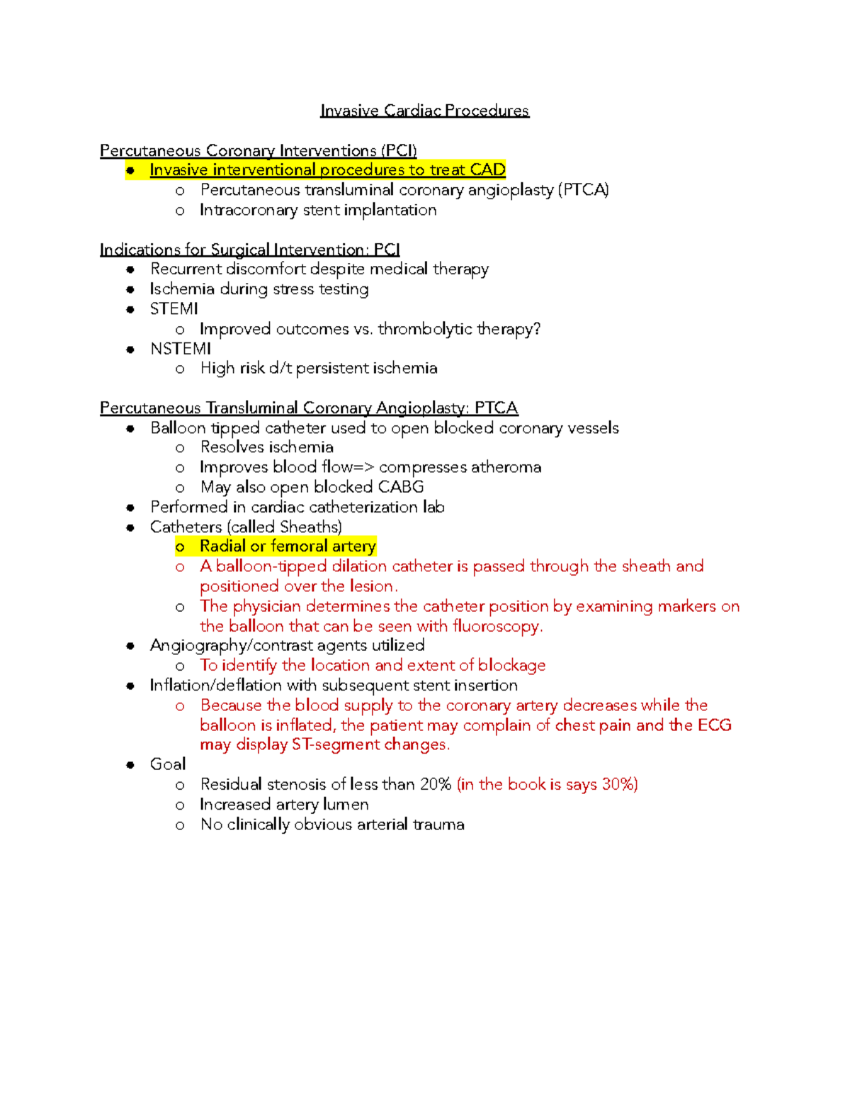 Invasive Cardiac Procedures - Invasive Cardiac Procedures Percutaneous ...
