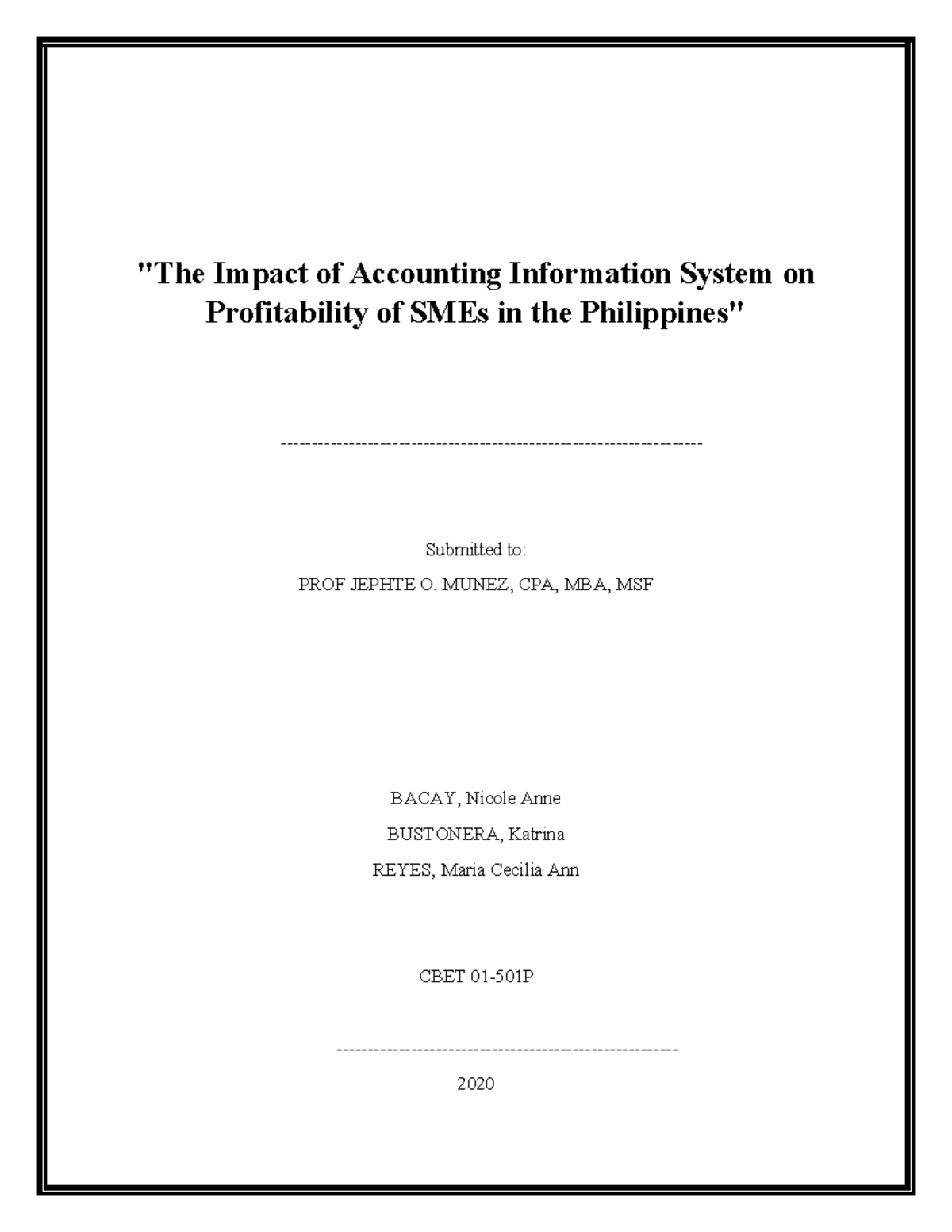 Scribd - impact of ais on smes - "The Impact of Accounting Information ...