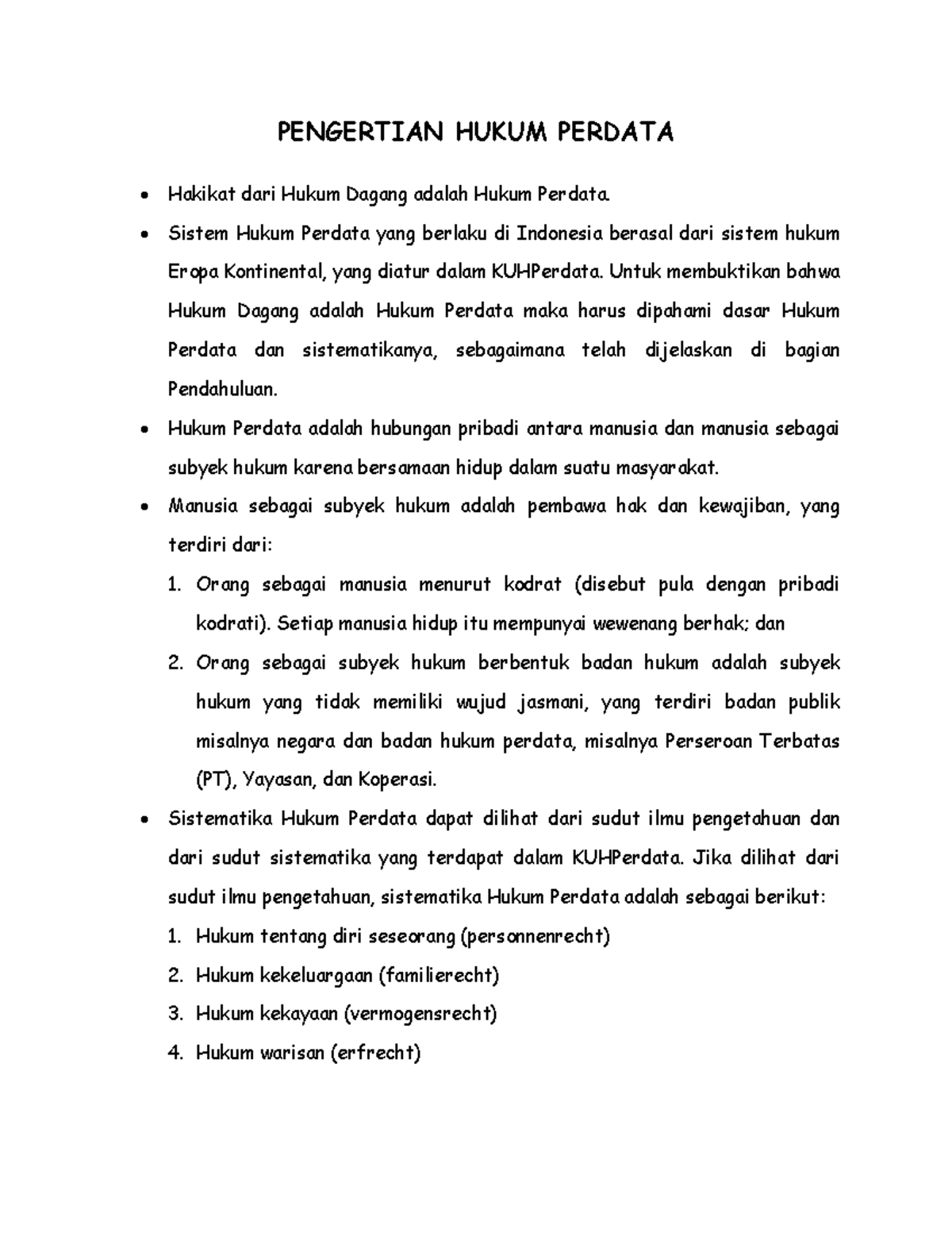 Pengertian Hukum Perdata - PENGERTIAN HUKUM PERDATA Hakikat dari Hukum ...