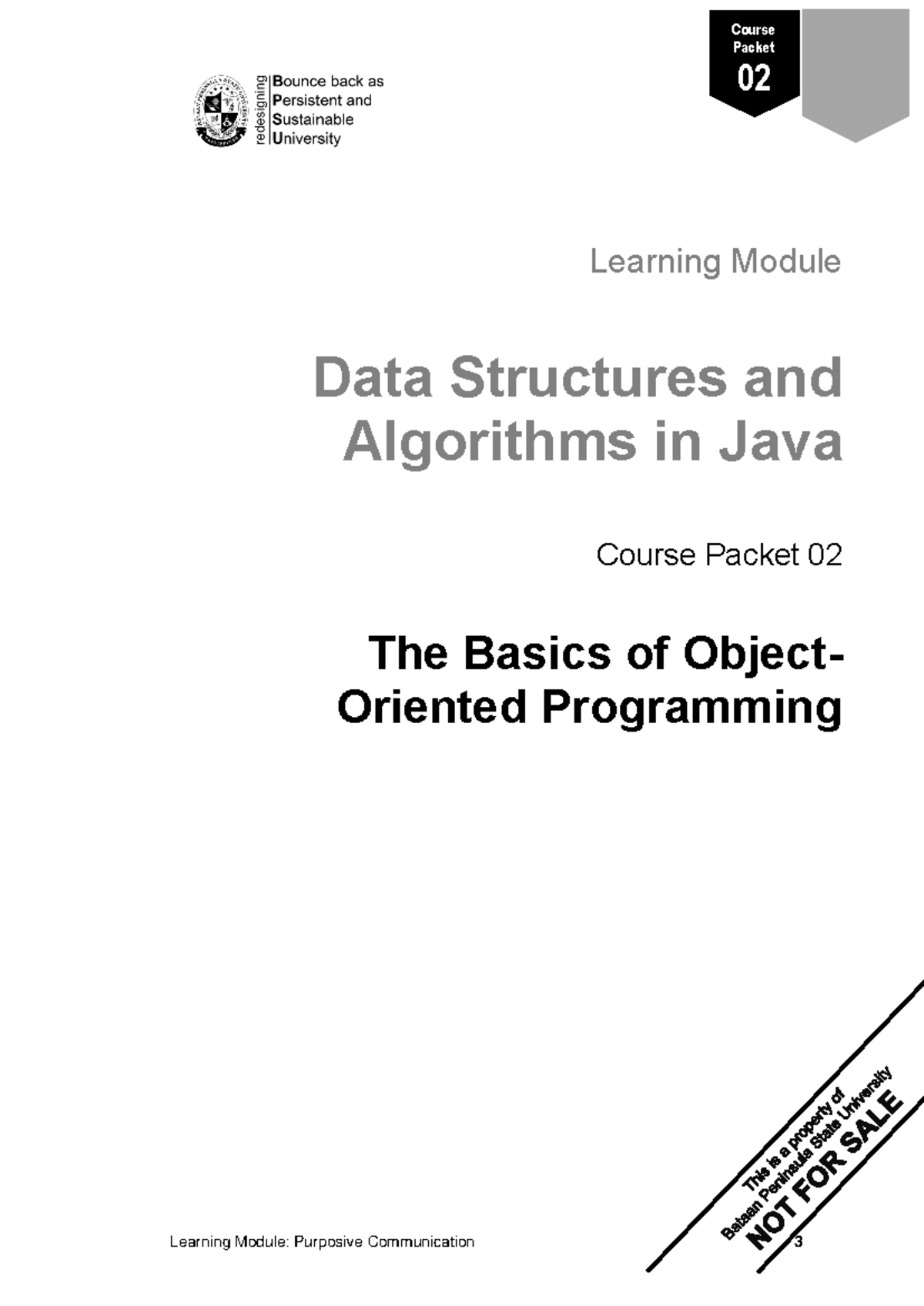 Cp02 The Basics Of Oop Lecture And Activity Lm 1 Ictc 0613 Packet 02 Learning Module Data