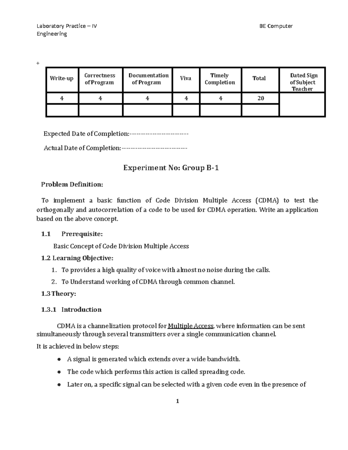 Assignment 1 group b - Write-up Correctnessof Program Documentationof Program Viva ...