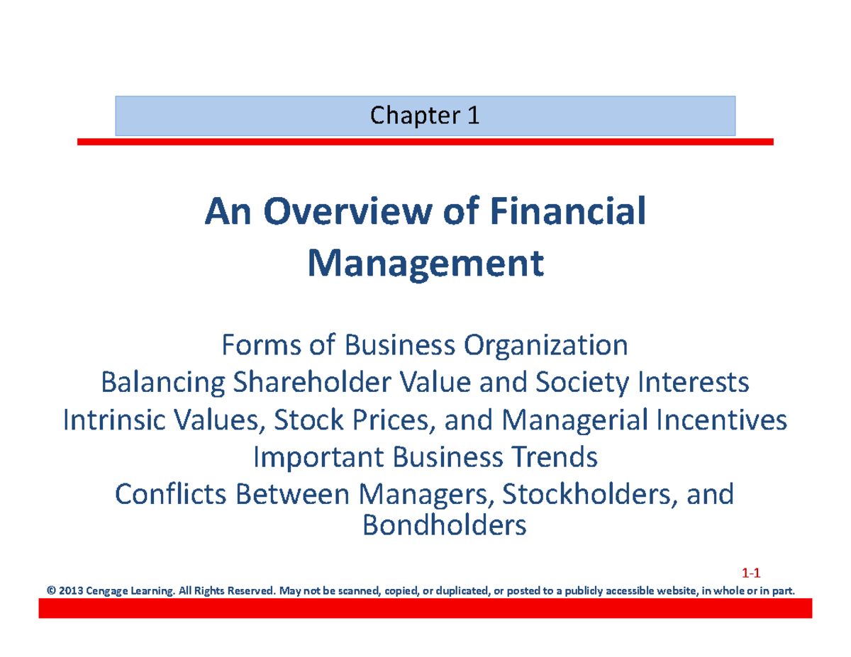 Ch01 - aaa - An Overview of Financial Management Forms of Business ...