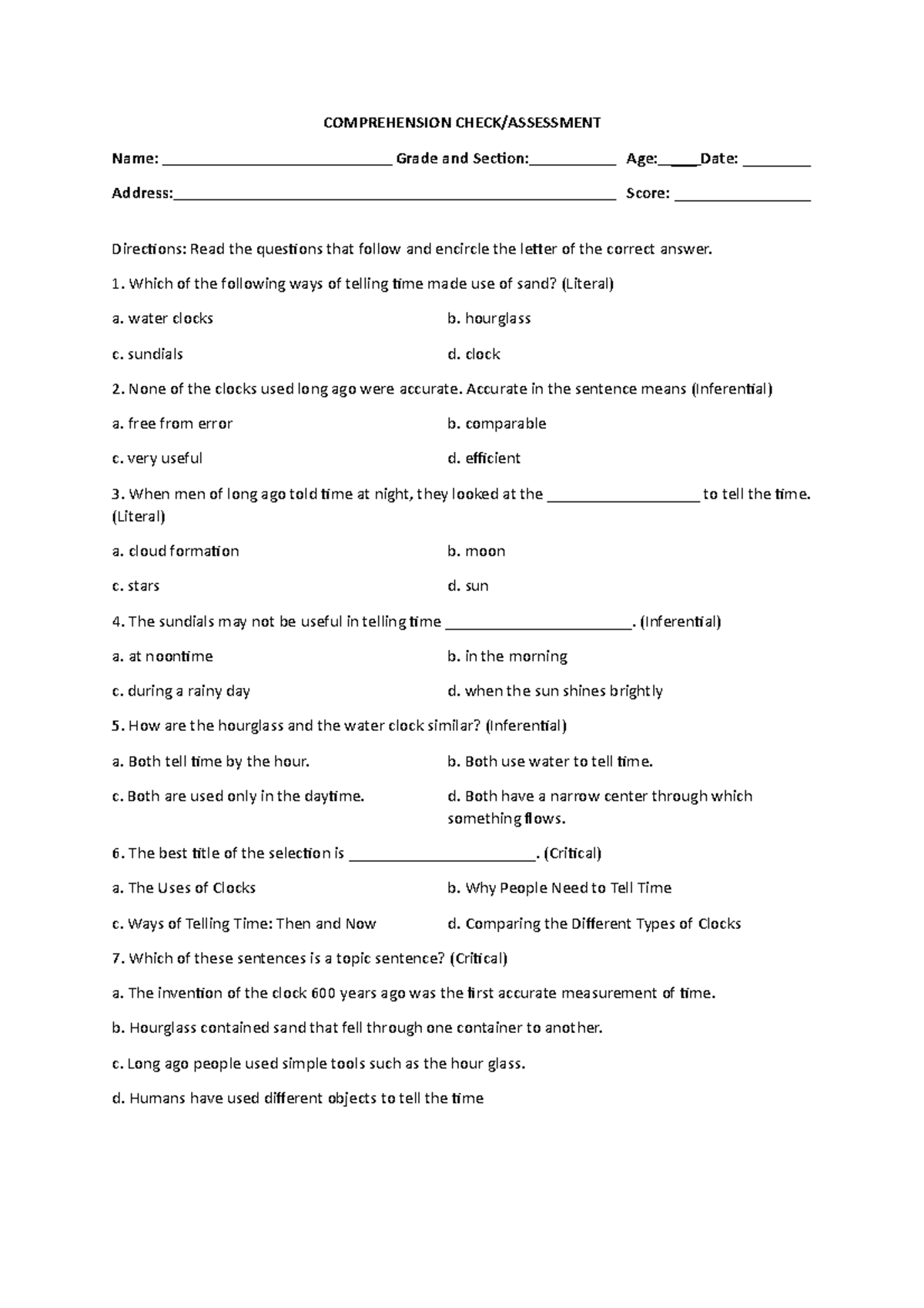 Tagalog Reading Comprehension For Grade 1 Filipino Worksheets 7 Pdf