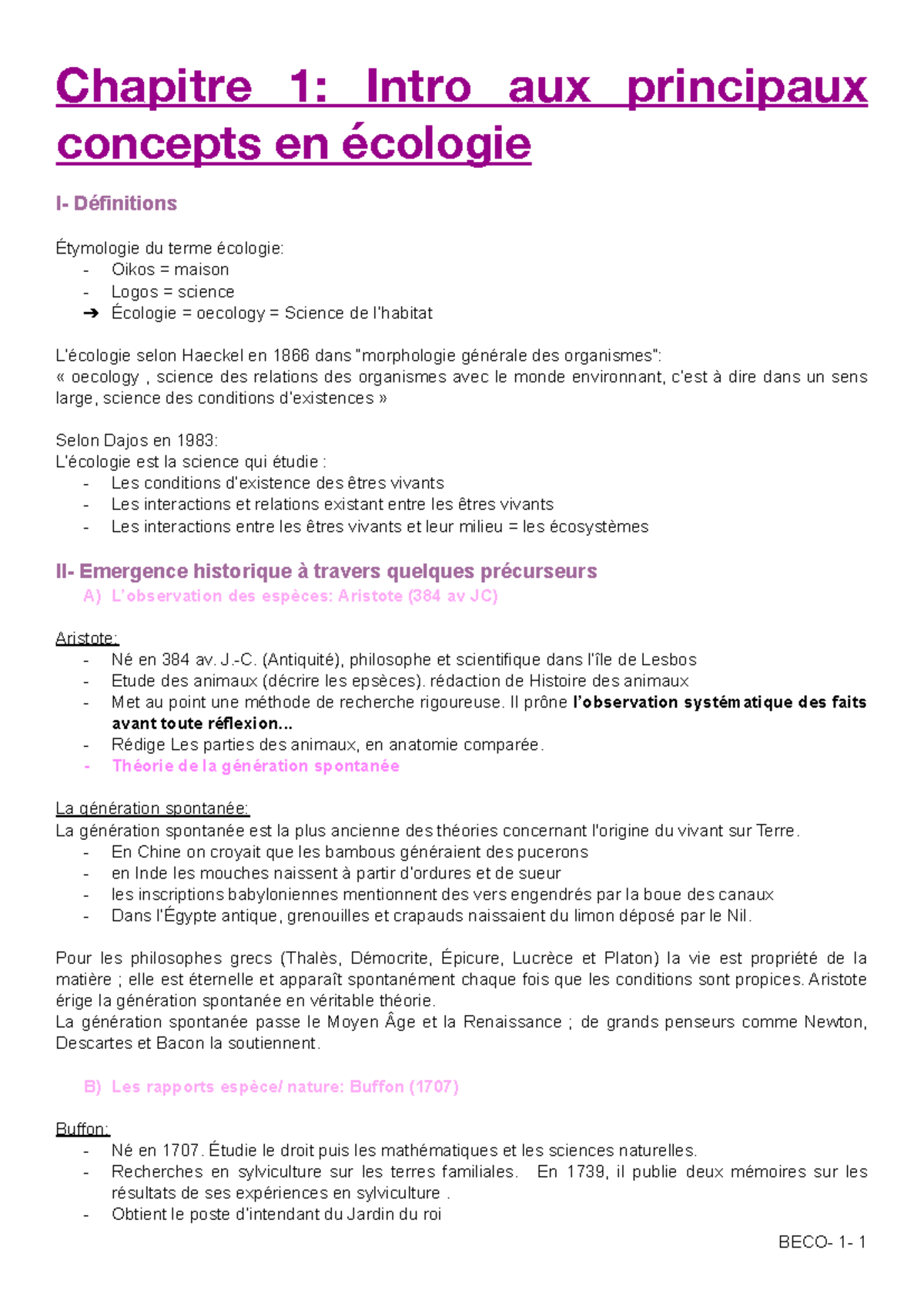 Introduction aux principaux concepts en écologie - Chapitre 1: Intro aux principaux concepts en ...