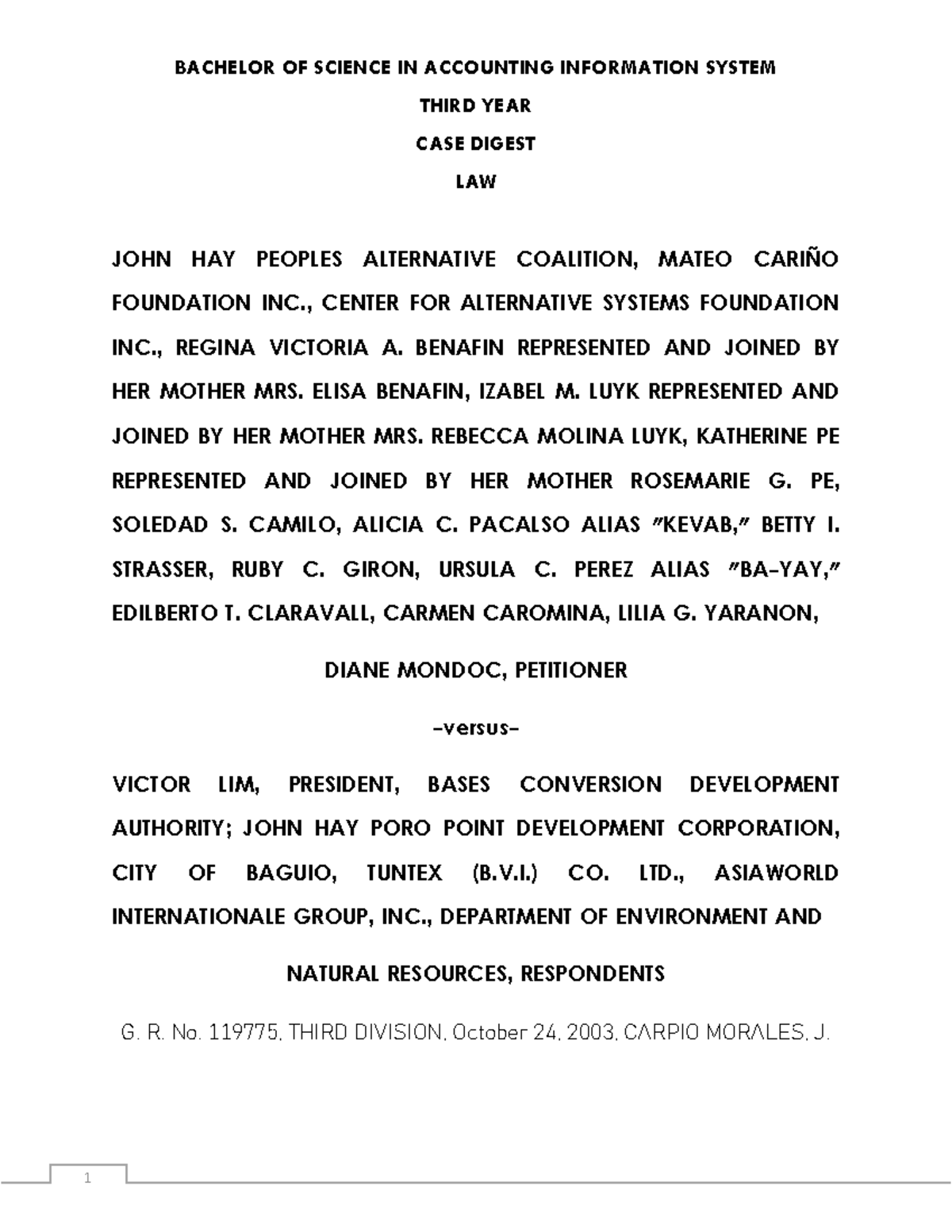 CASE Digest – Bachelor OF Science IN Accounting Information System ...