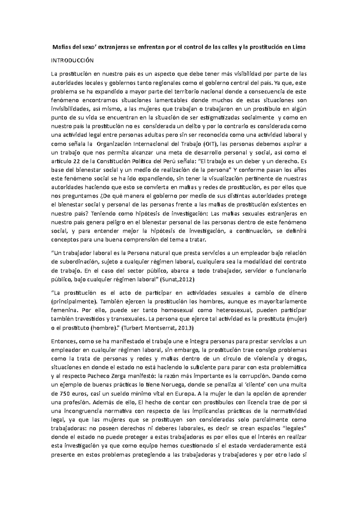 Mafias Del Sexo Primer Ensayo De Ciudadania Mafias Del Sexo
