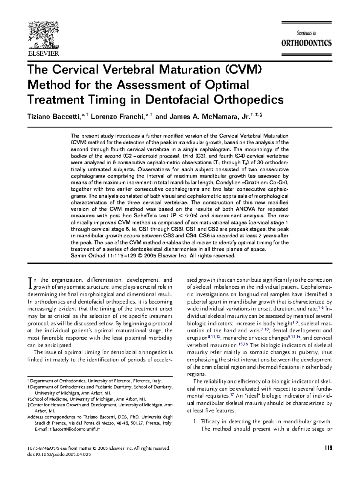 The Cervical Vertebral Maturation (CVM) Method for the Assessment of ...