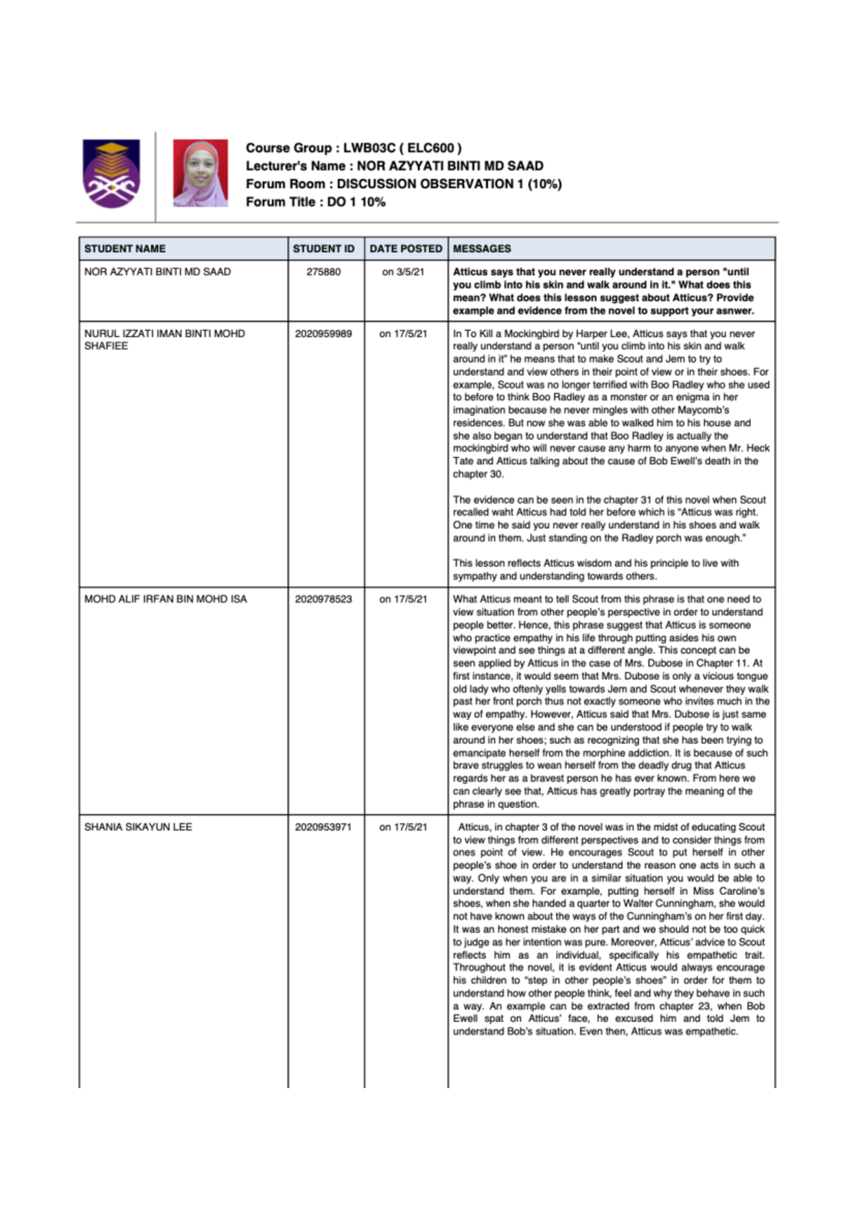 DO Sample 1 - IT HELPS YOU IN YOUR PRACTISE. - Literary Appreciation ...