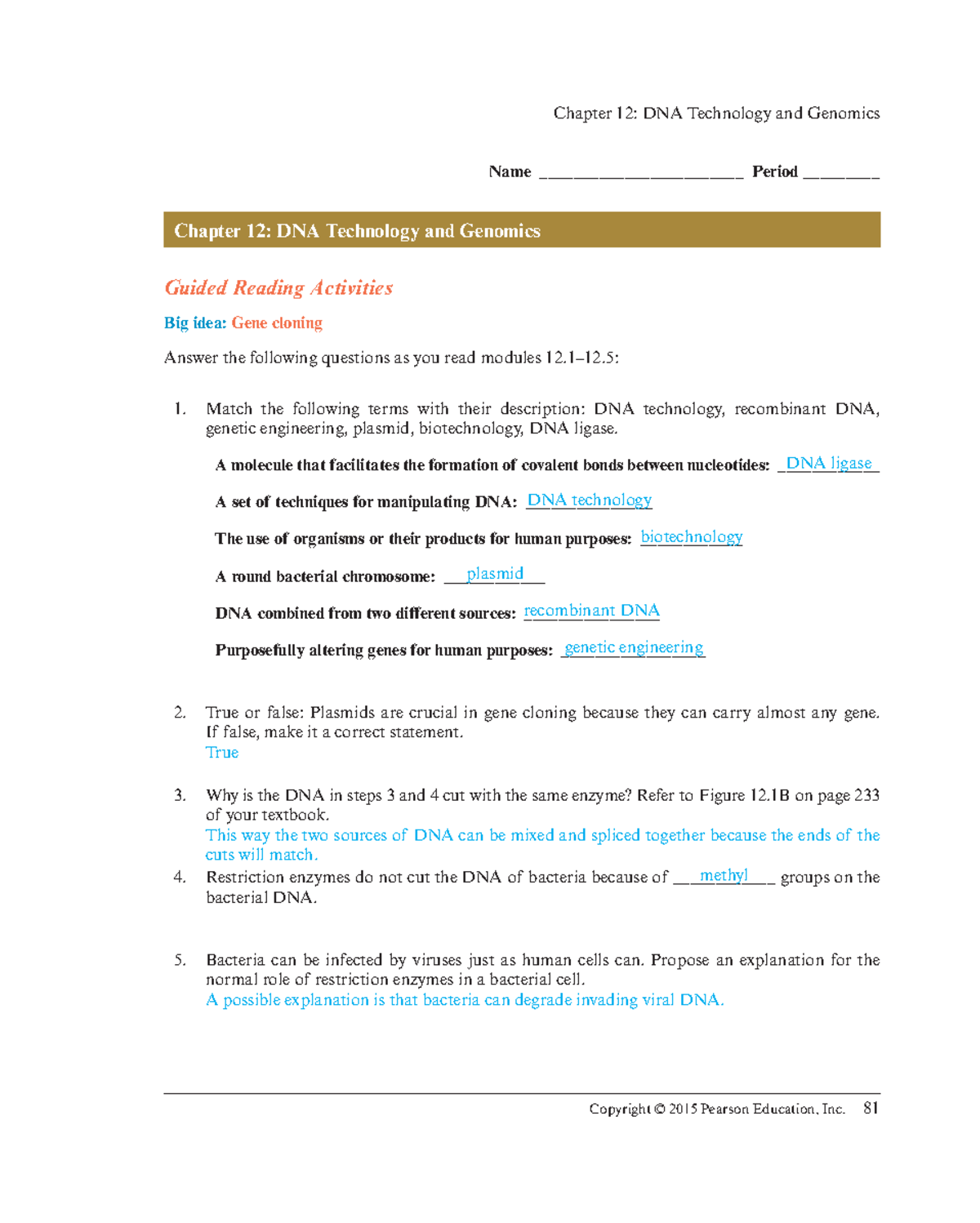 12 guided reading activity answers - Name ...