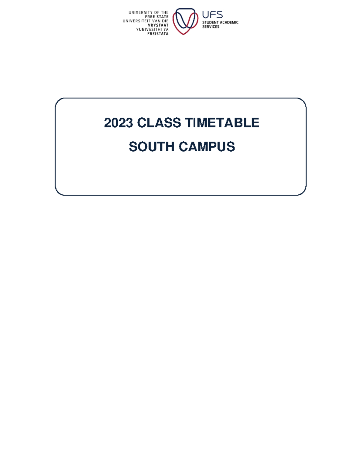 2023 2nd-semester-class-timetable-south-campus - 2023 CLASS TIMETABLE ...