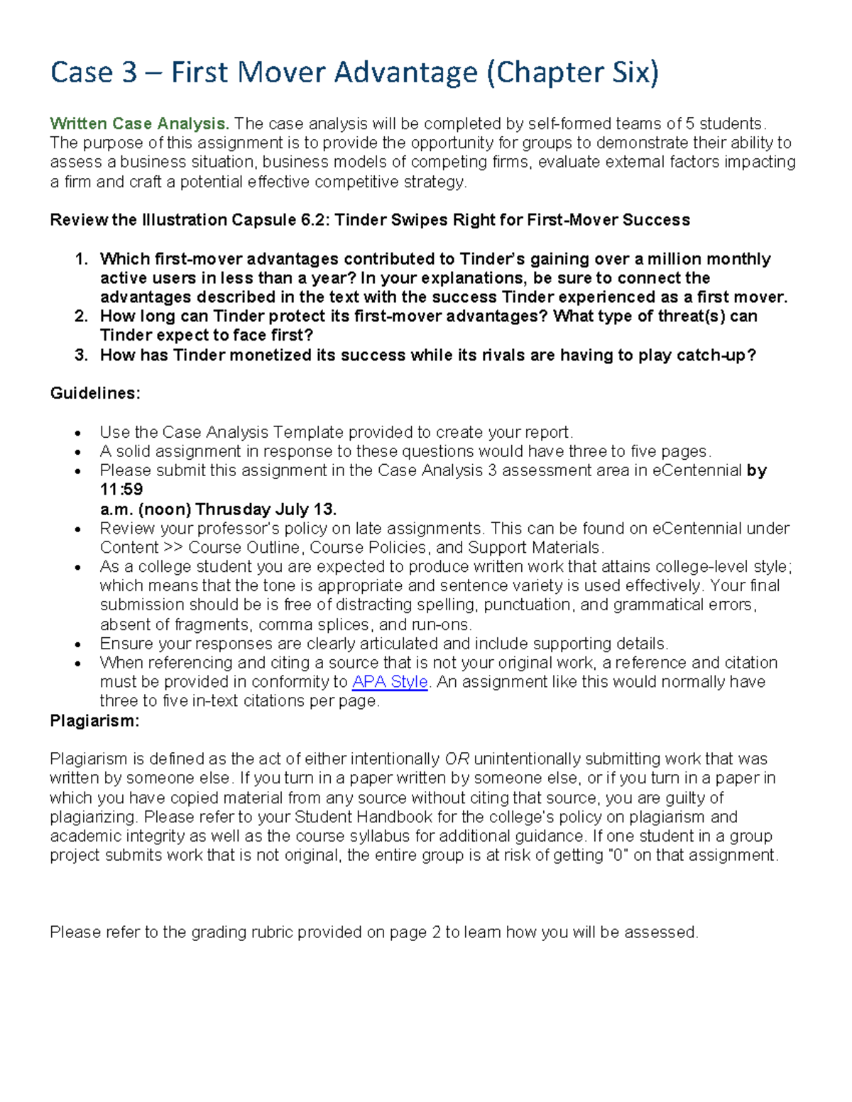 First Mover Advantage Illustration