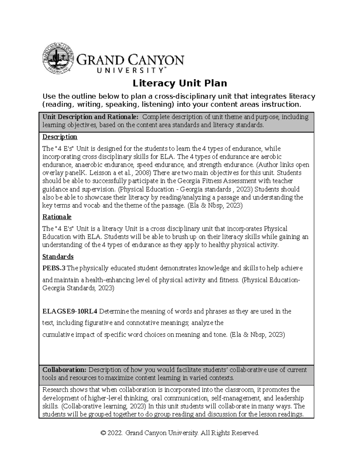 SEC-545-T5 RS Literacy Unit Plan (2) - Literacy Unit Plan Use the ...