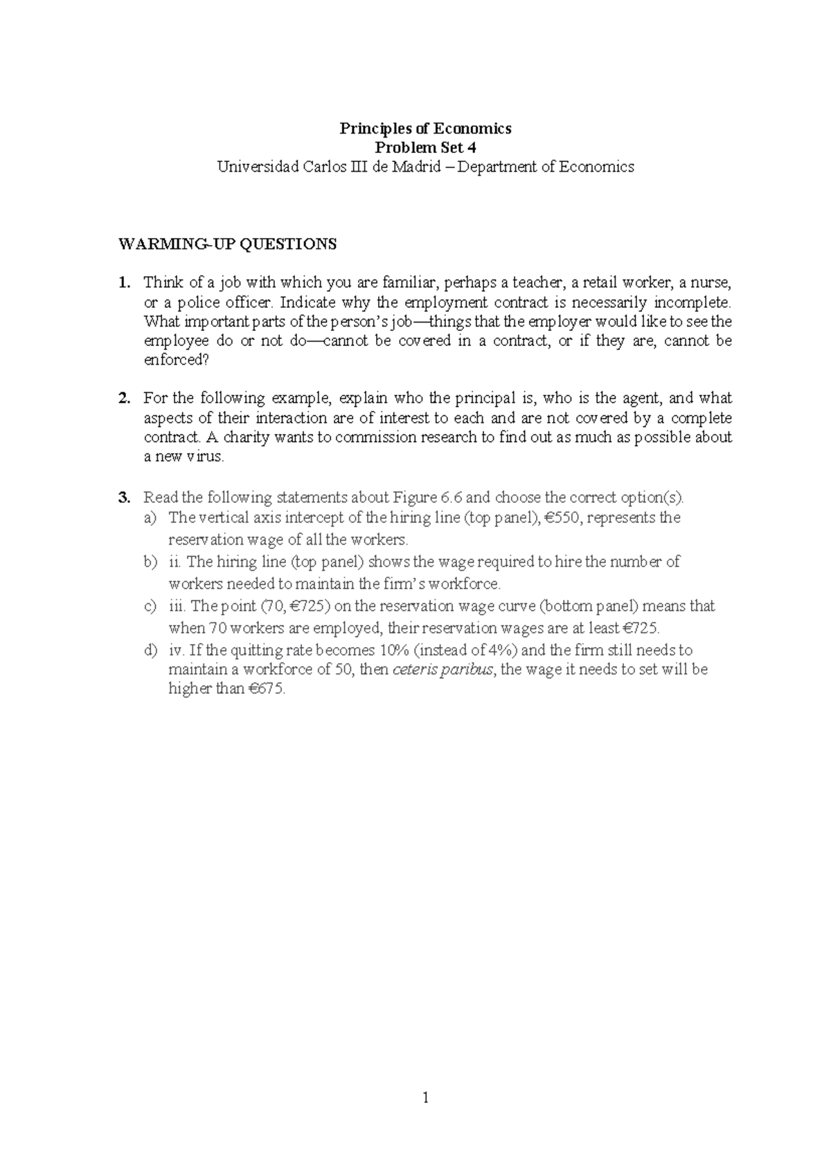 Principles Problem Set 4 24-25 Eng - Principles of Economics Problem Set 4 Universidad Carlos ...