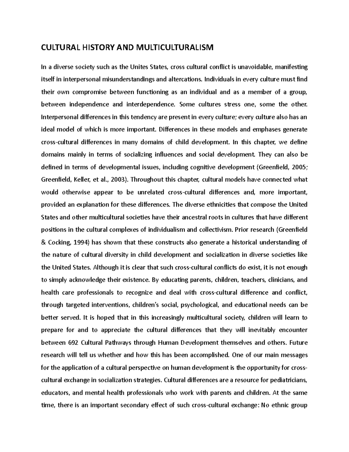 Cultural History AND Multiculturalism - CULTURAL HISTORY AND ...