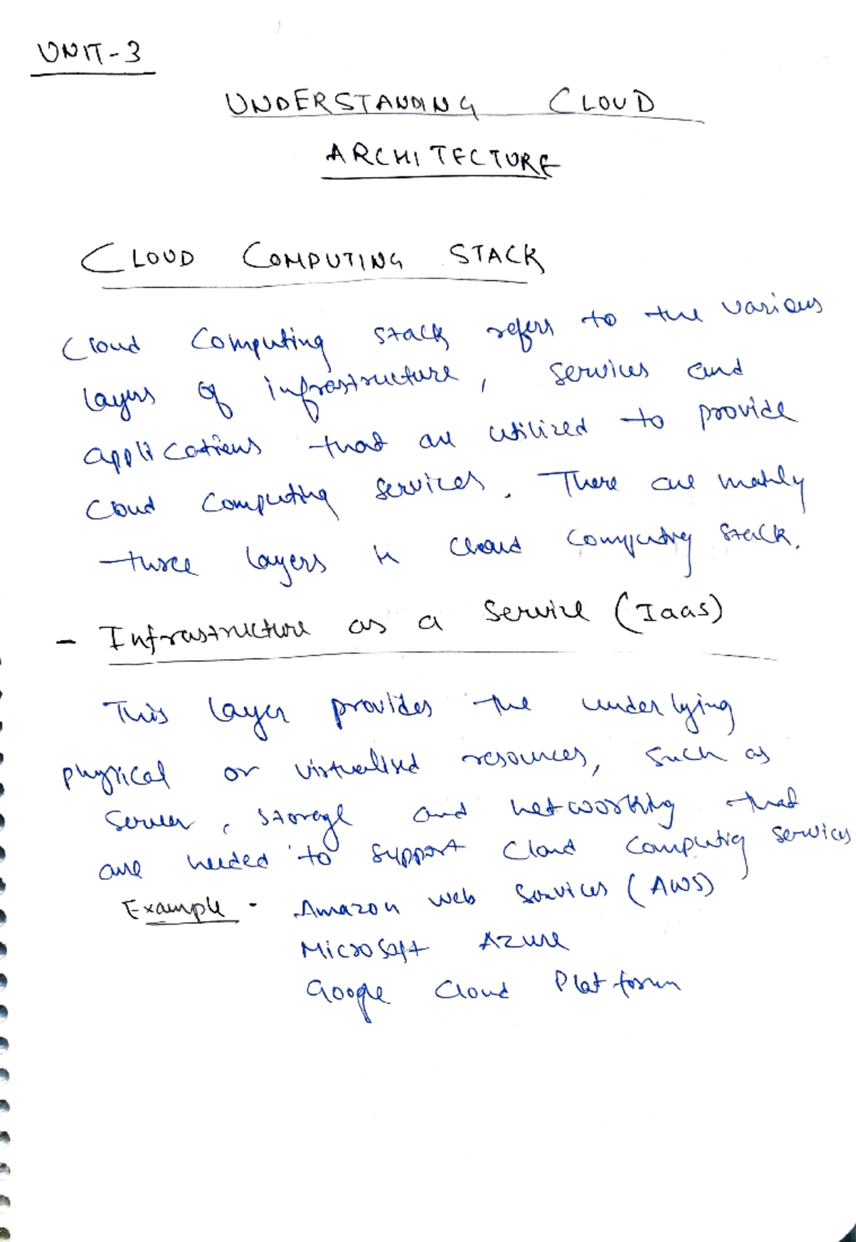 Unit3Cloud Notes - cloud environment - OIT- DvDERSTAU y CLou DD ARCHI ...