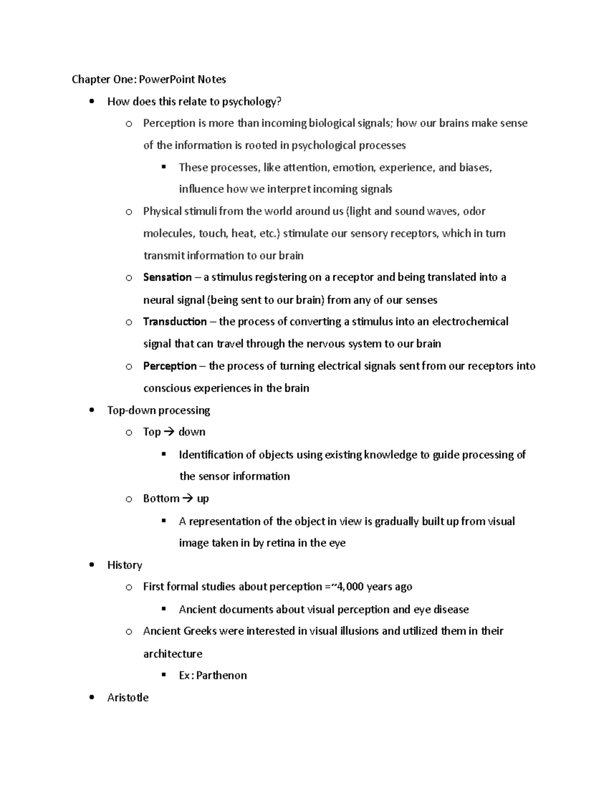 Chapter One - Notes from the lecture Prof: Jessica Gaby - Chapter One ...