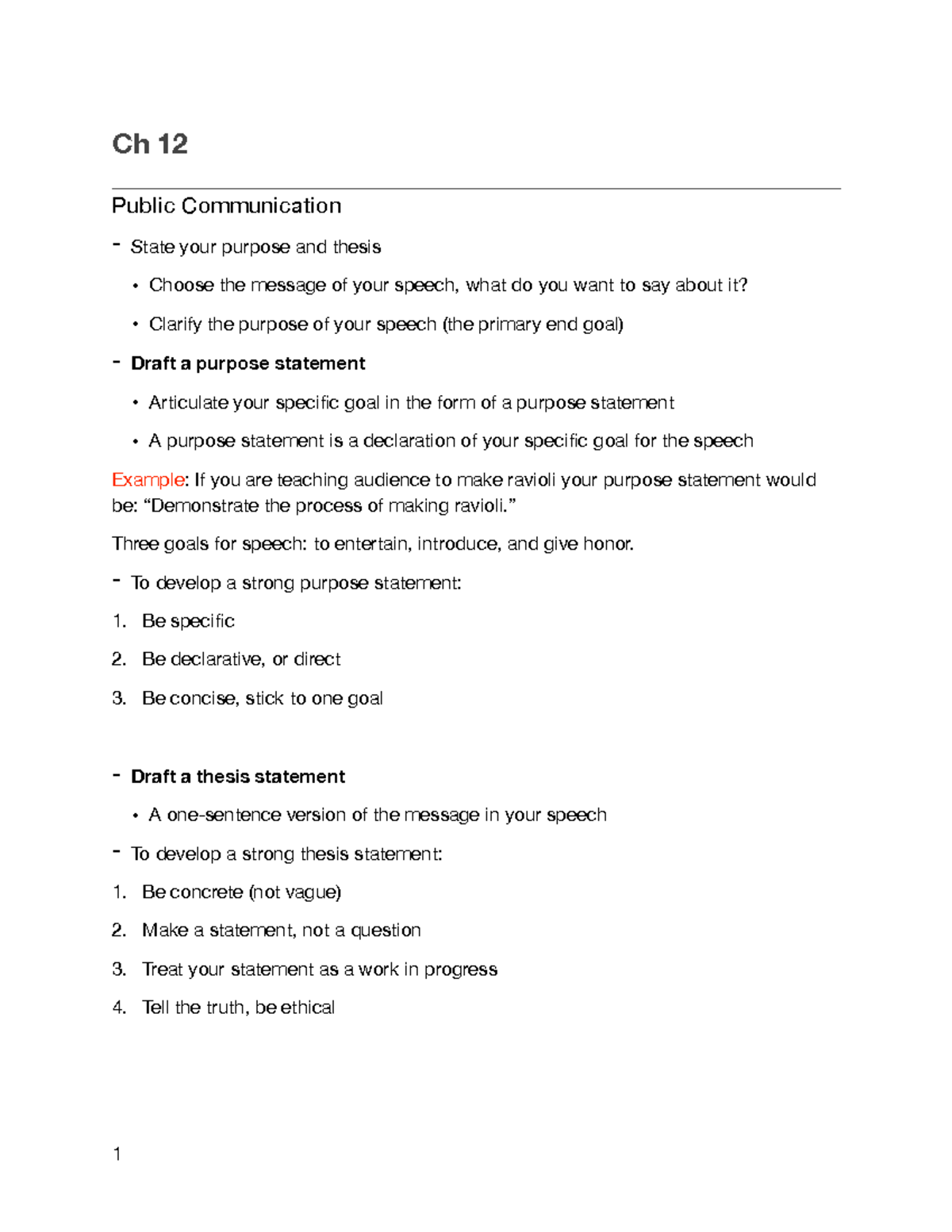 Public Communication - Ch 12 Public Communication - State your purpose ...