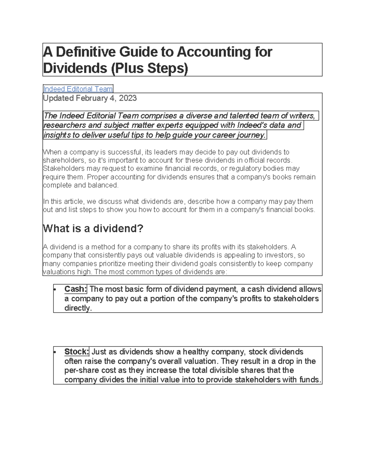 A Definitive Guide to Accounting for Dividends - When a company is ...