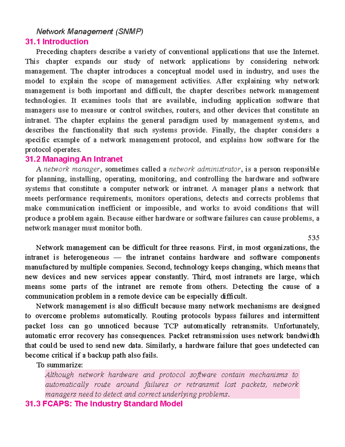 Network Management - This chapter expands our study of network ...