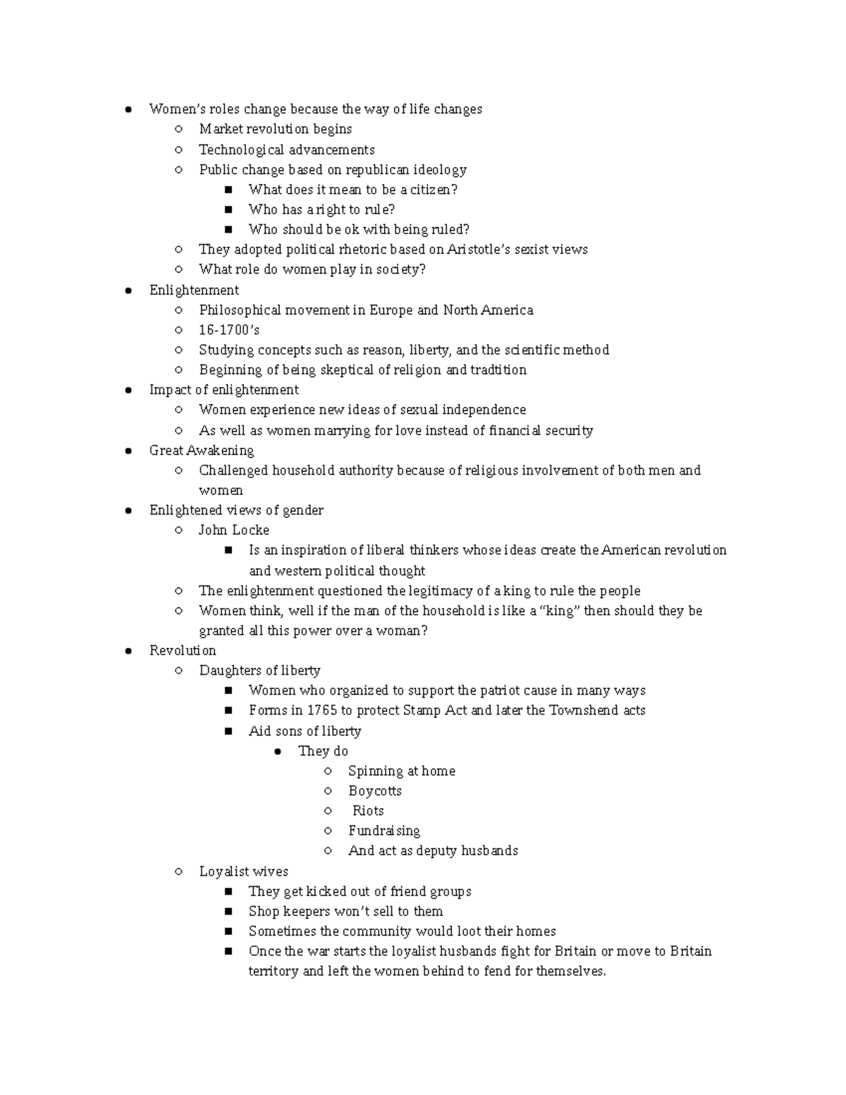 Women in the U.S. revolution - Women’s roles change because the way of ...