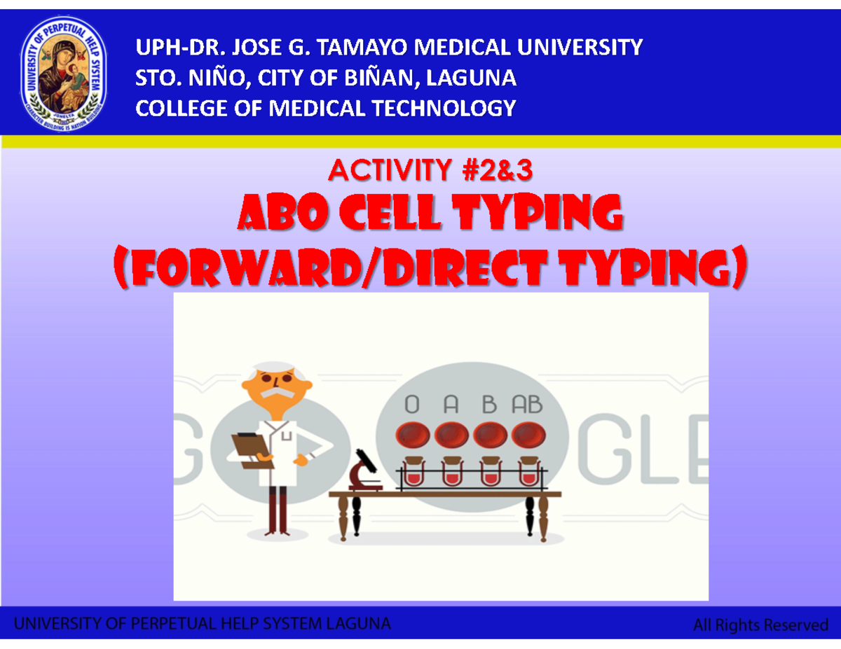 Activity #23 ABO Forward Cell Typing - ACTIVITY #2& UPH-DR. JOSE G ...