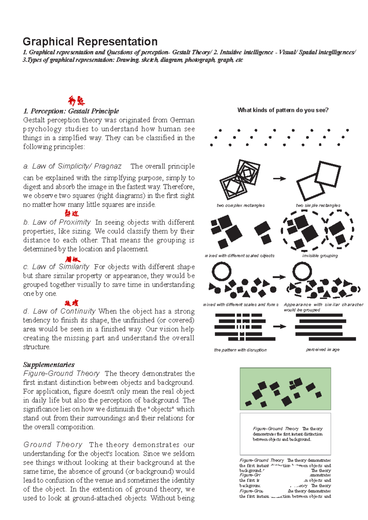 01 Week 1 Graphical representation notes 23 24B - 1. Perception ...