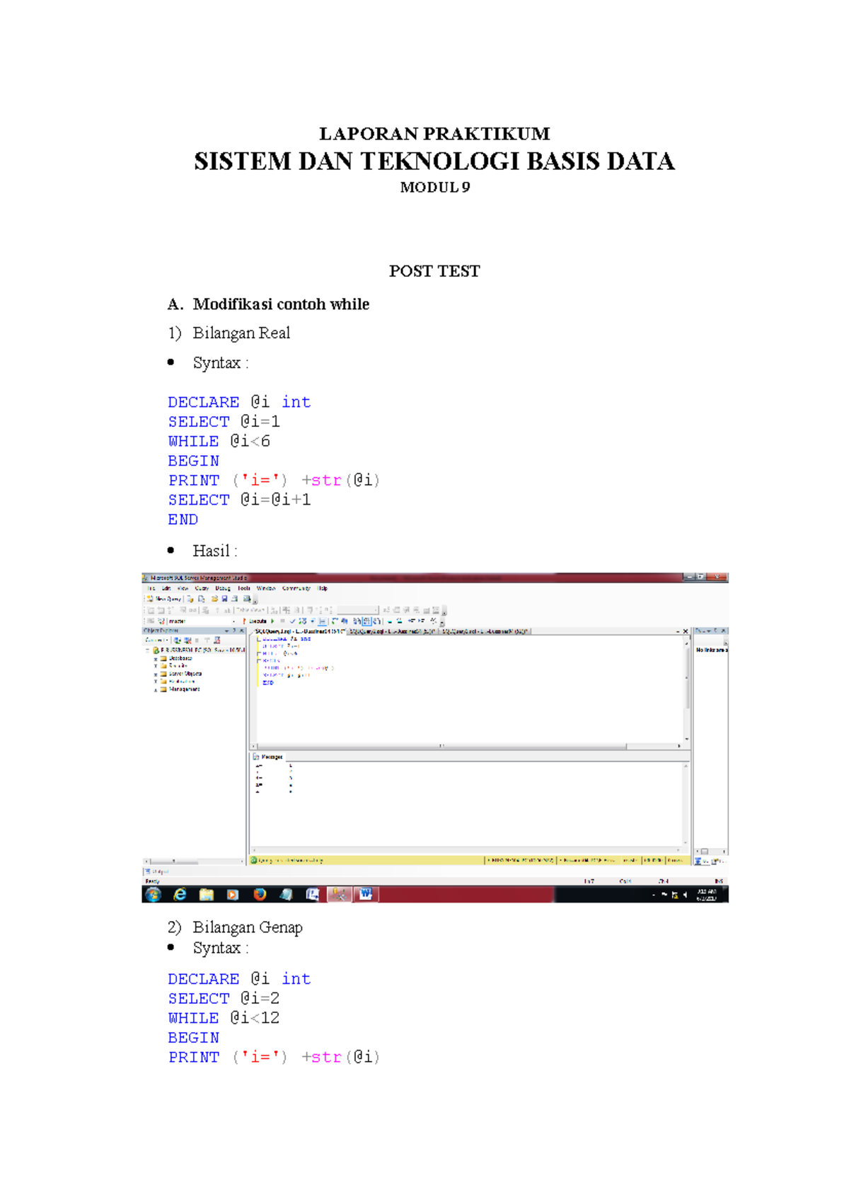 Laporan Modul 9 Sistem Teknologi Basis Data - LAPORAN PRAKTIKUM SISTEM ...