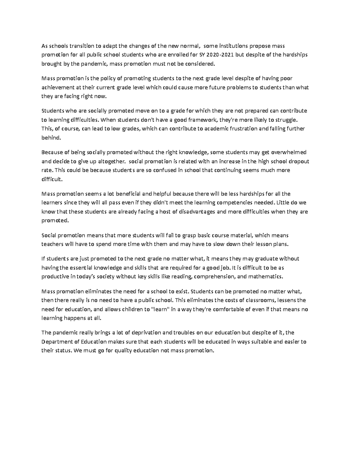 Mass Promotion-WPS Office - As schools transition to adapt the changes ...