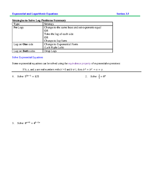 3.3 Solutions R - Logarithmic Functions Section 3. Convert Between Logarithmic and Exponential ...