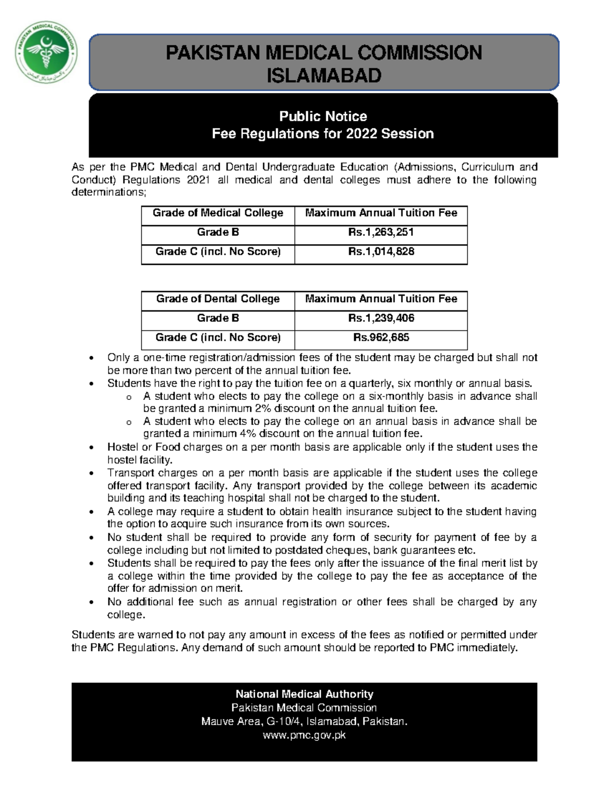 Public Notice - Fee Regulations for 2021-22 - Public Notice Fee ...