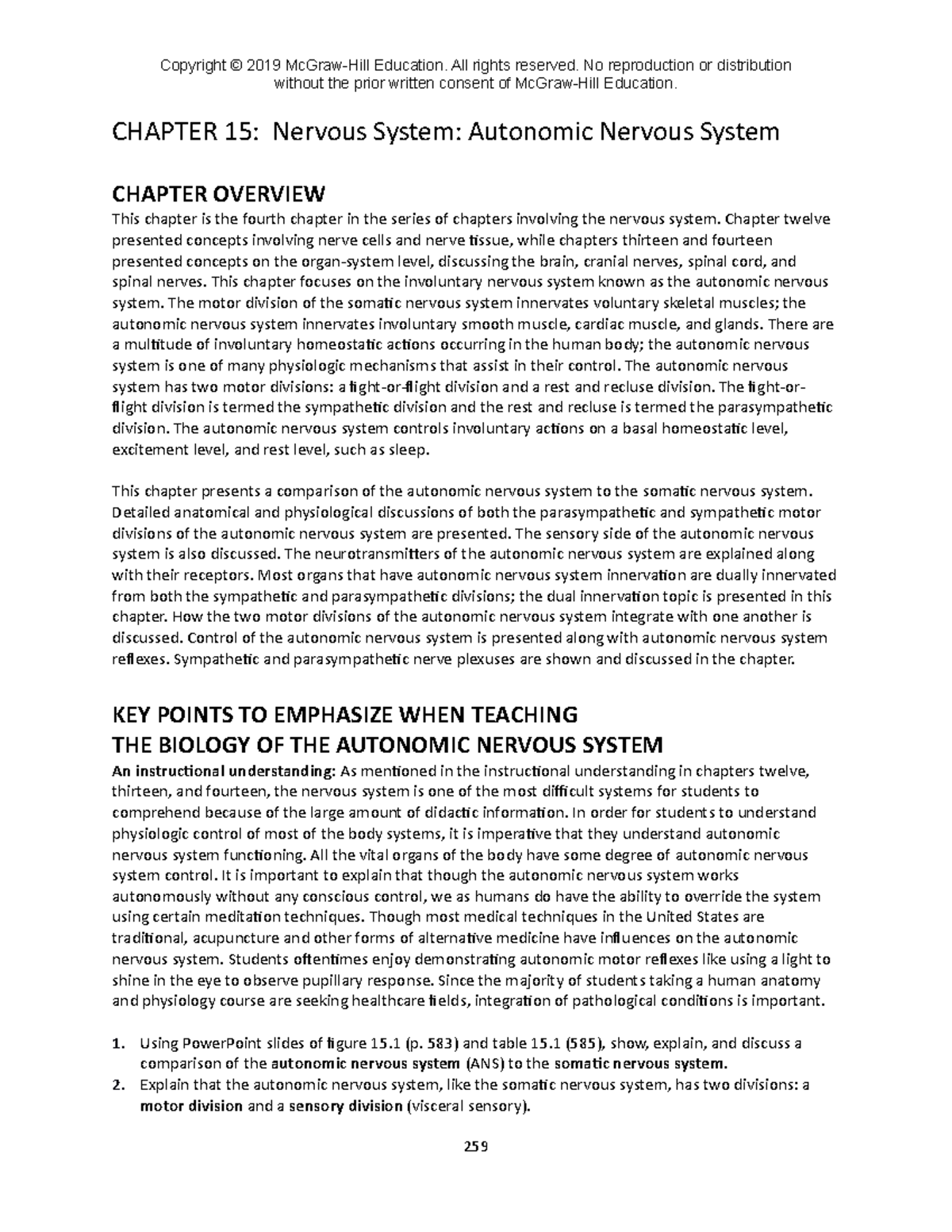 Chapter 15 Overview - without the prior written consent of McGraw-Hill ...