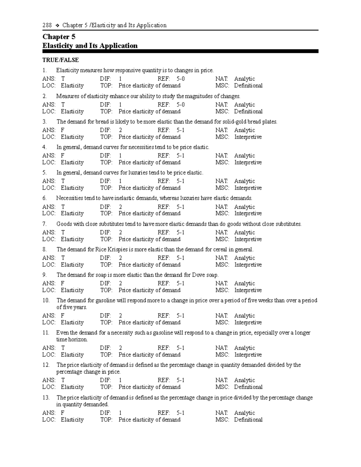 Chapter 5-Elasticity and Its Application - 288 Chapter 5 /Elasticity and Its Application Chapter ...