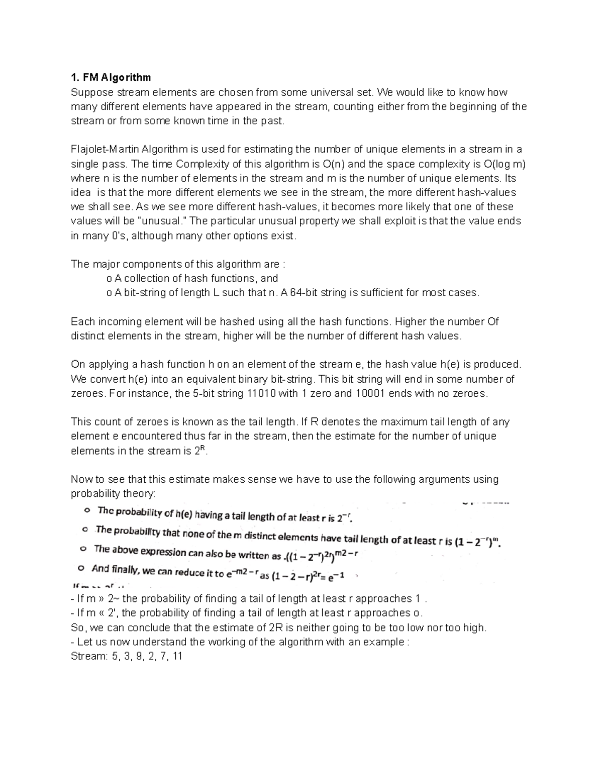 BDA Repeated-Imp Questions - FM Algorithm Suppose stream elements are ...