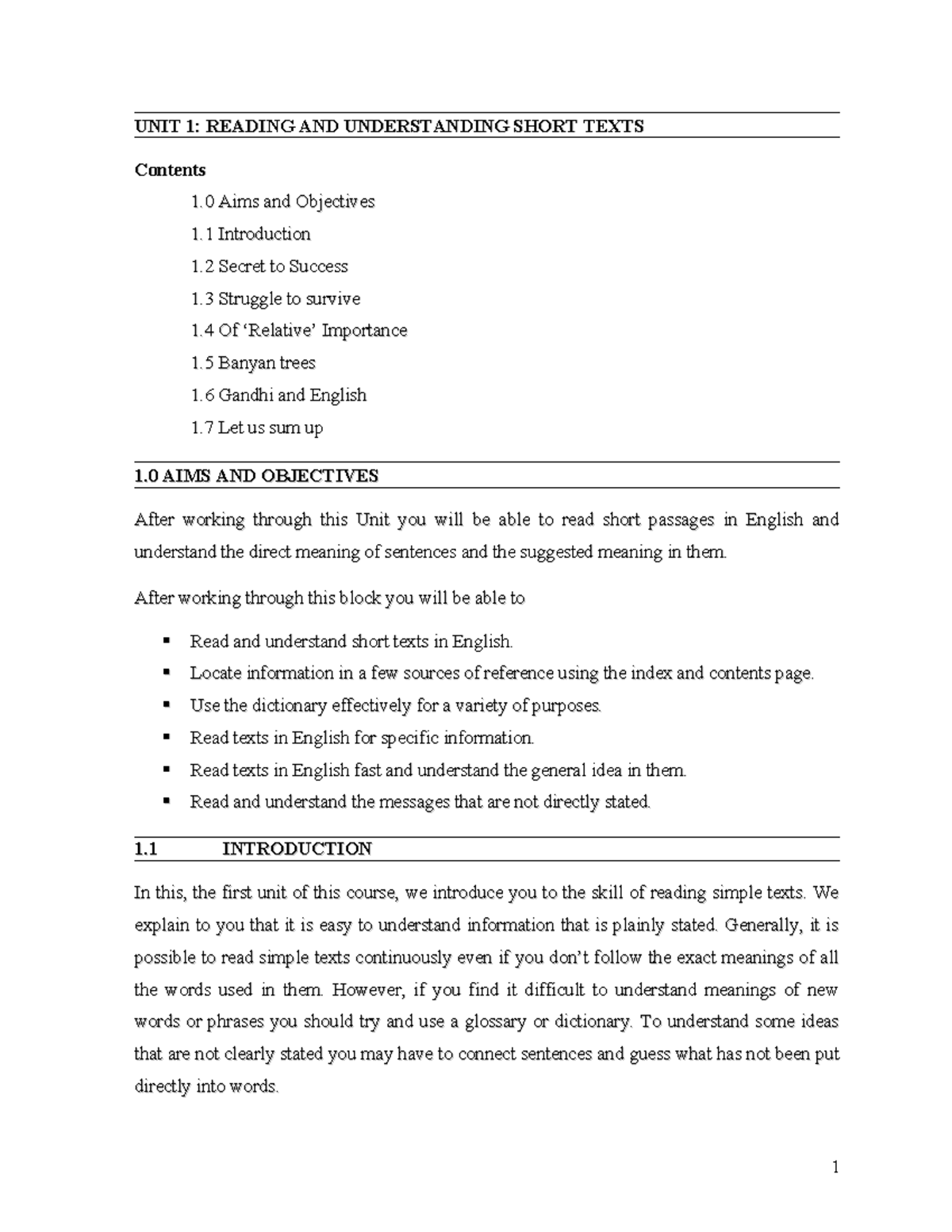 Pages 1 - 155 - study - UNIT 1: READING AND UNDERSTANDING SHORT ...