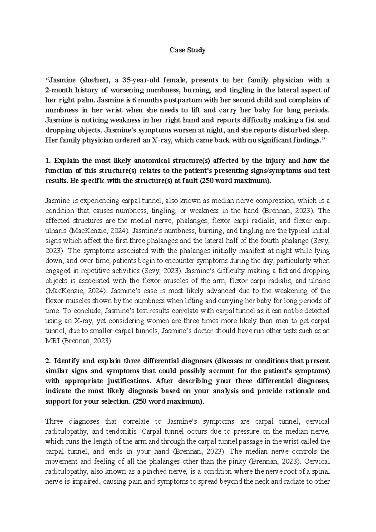 Case Study Number 2 - Case Study “Jasmine (she/her), a 35-year-old ...