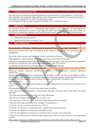 Audit ISA 240 Class NOtes - Audit and Assurance - Studocu