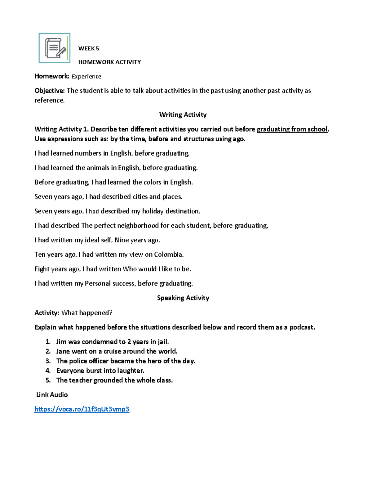 WEEK 5 TASK Xiomara Celis - WEEK 5 HOMEWORK ACTIVITY Homework ...