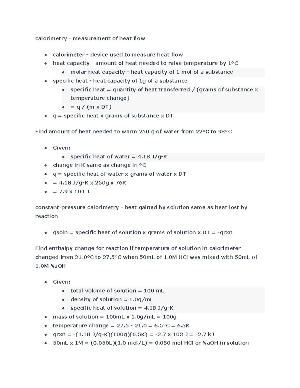 Unit 6 Thermal Energy Measurements - calorimetry - measurement of heat ...