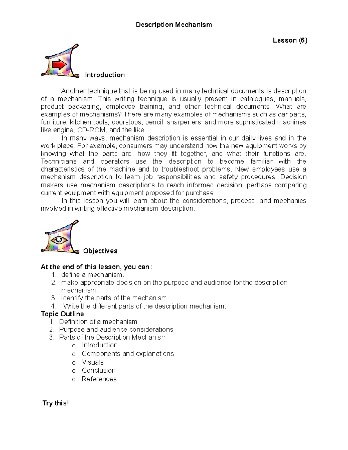 Description Mechanism - AB English - WMSU - Studocu