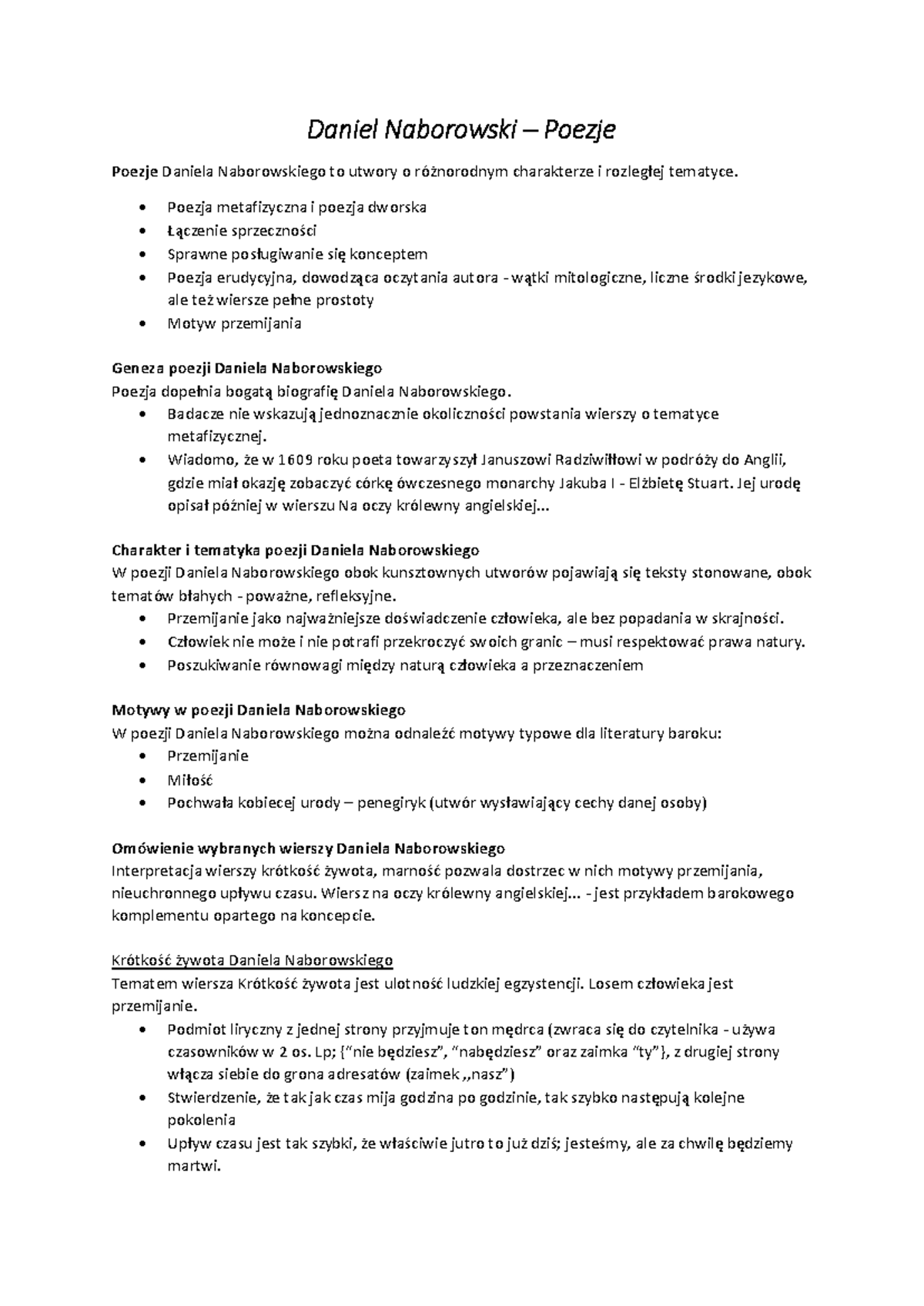 Daniel Naborowski Poezje - Daniel Naborowski – Poezje Poezje Daniela ...