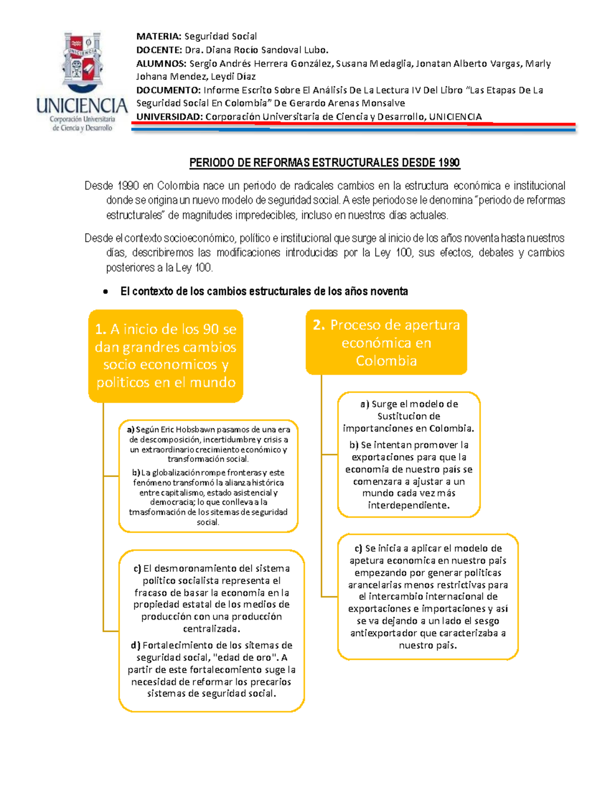 Trabajo Grupal I Lectura IV SEGURIDAD SOCIAL - Warning: TT: undefined function: 32 Warning: TT ...